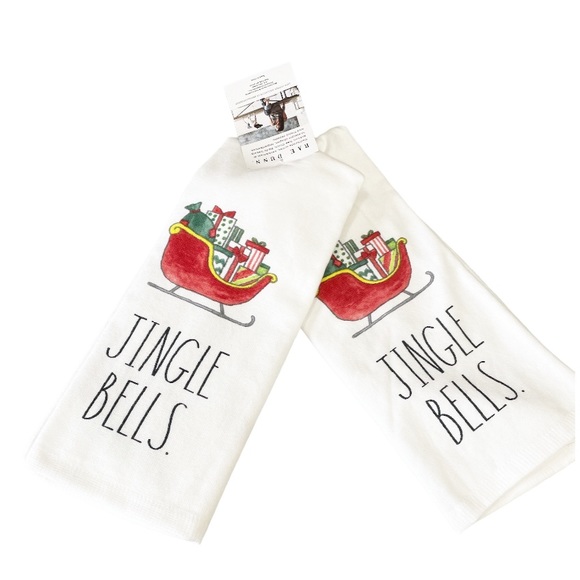 Rae Dunn | Other | New Rae Dunn Jingle Bells Kitchen Towel Set2 | Poshmark